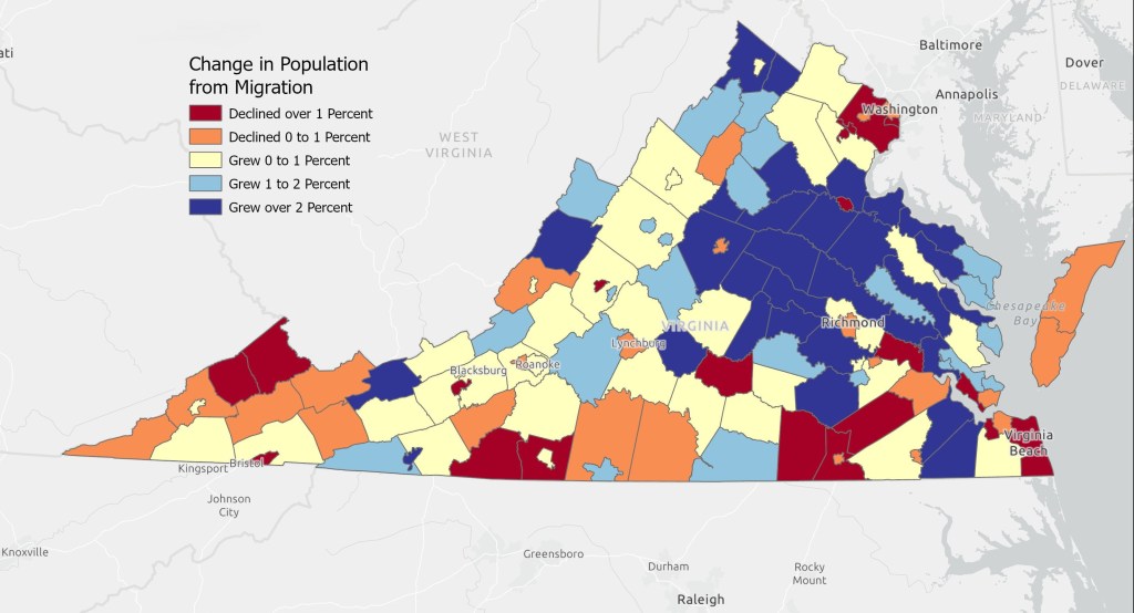 Northern Virginia and Hampton Roads losing population, rural Virginia ...