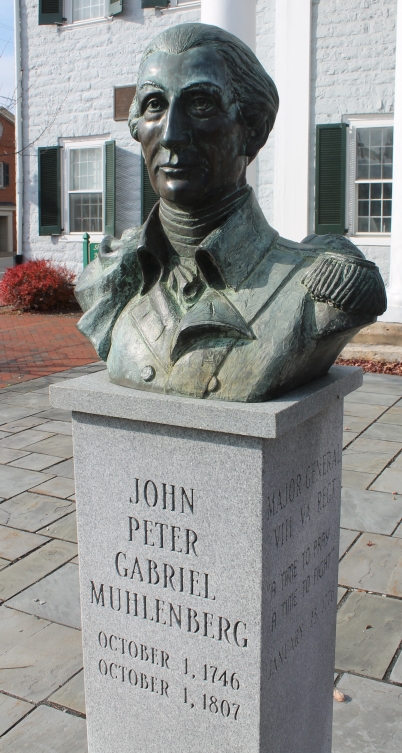 German Peter Muhlenberg's gave revolutionary war speech in Woodstock ...