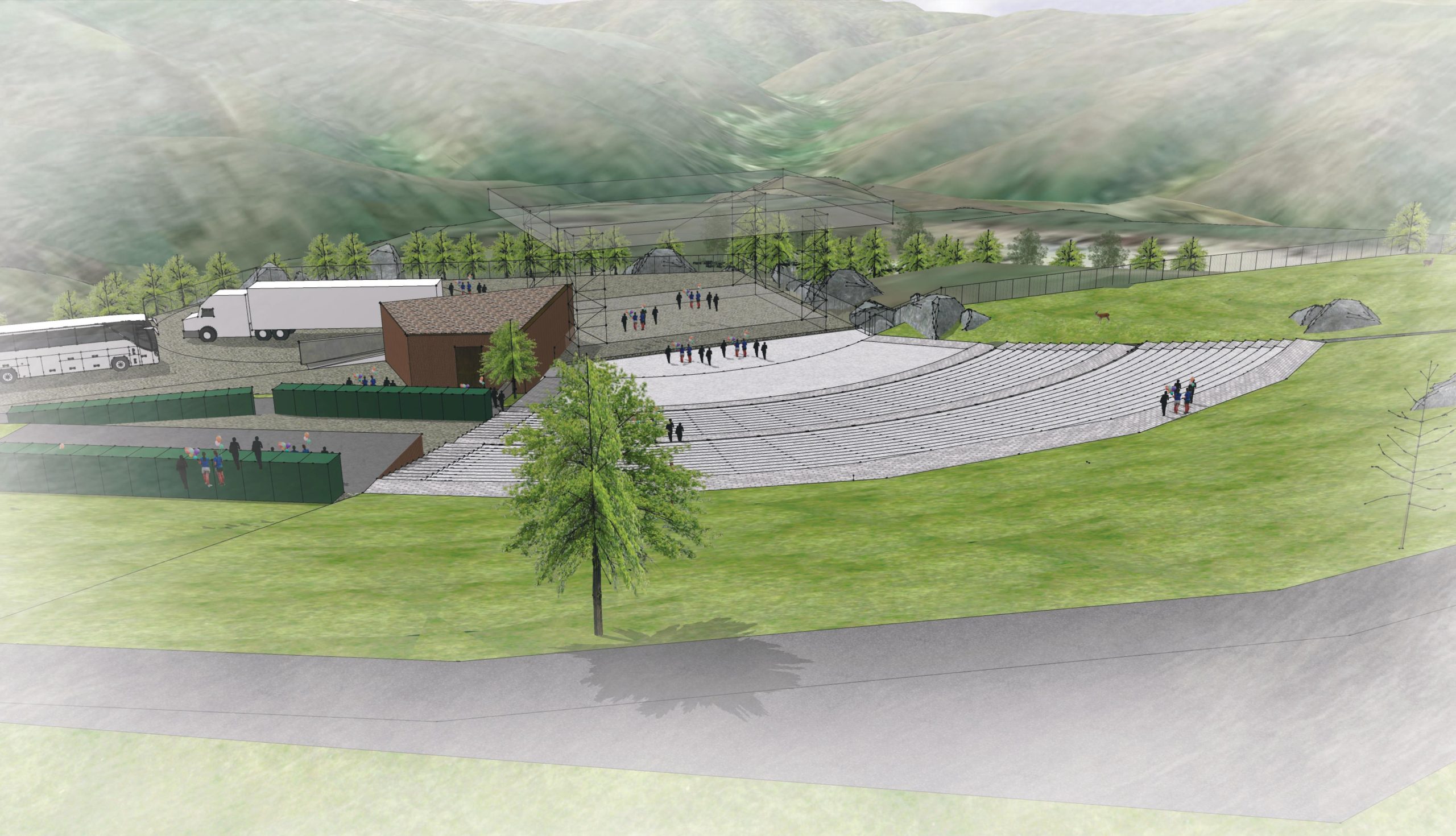 An amphitheater and a sports complex spotlight quality of life as an ...